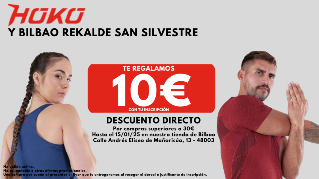 Descuento de 10 euros en Hoko Bilbao con tu inscripción – XXIII Bilbao – Rekalde San Silvestre 2024